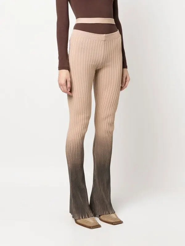 ANDREĀDAMO Printed Cut-out Trousers - Brown