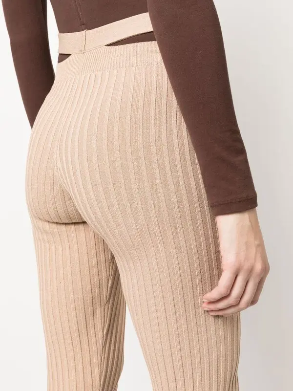 ANDREĀDAMO Printed Cut-out Trousers - Brown