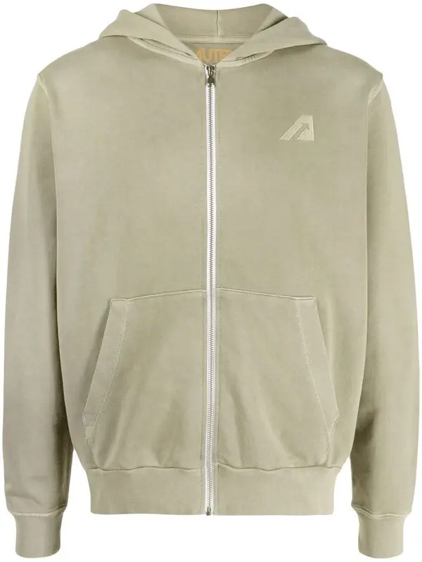 AUTRY Logo Cotton Hoodie - Grey