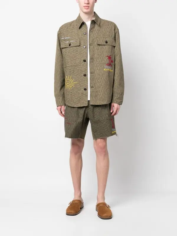 President's Camouflage Print Shorts - Brown