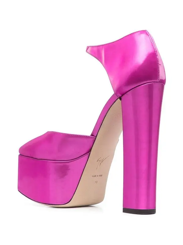 GIUSEPPE ZANOTTI Platform Leather Pumps - Fuchsia