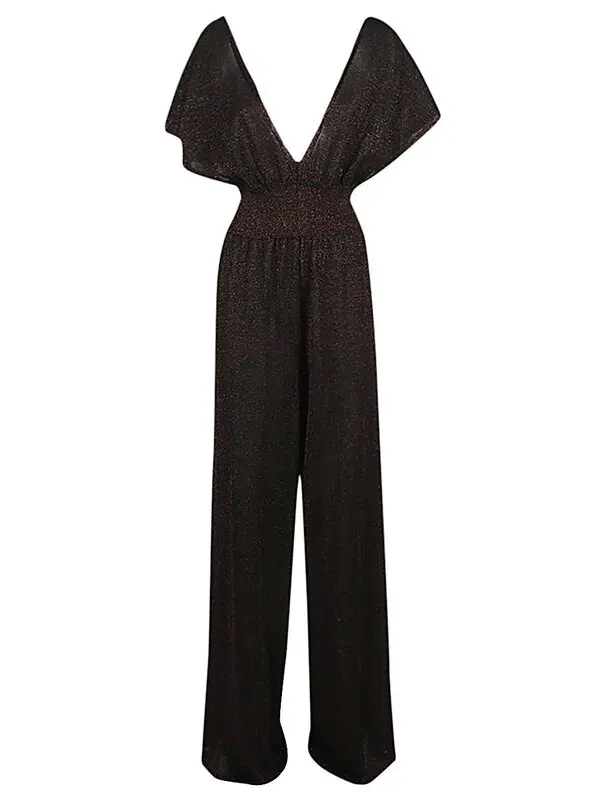 CIRCUS HOTEL Lurex Viscose Blend Jumpsuit - Brown