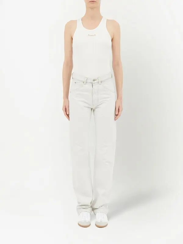 MAISON MARGIELA High-waisted Straight Leg Denim Jeans - Cream