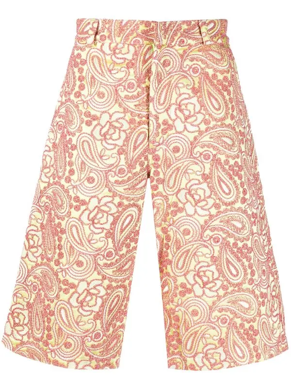 BLUEMARBLE Embroidered Knee-length Shorts - Red