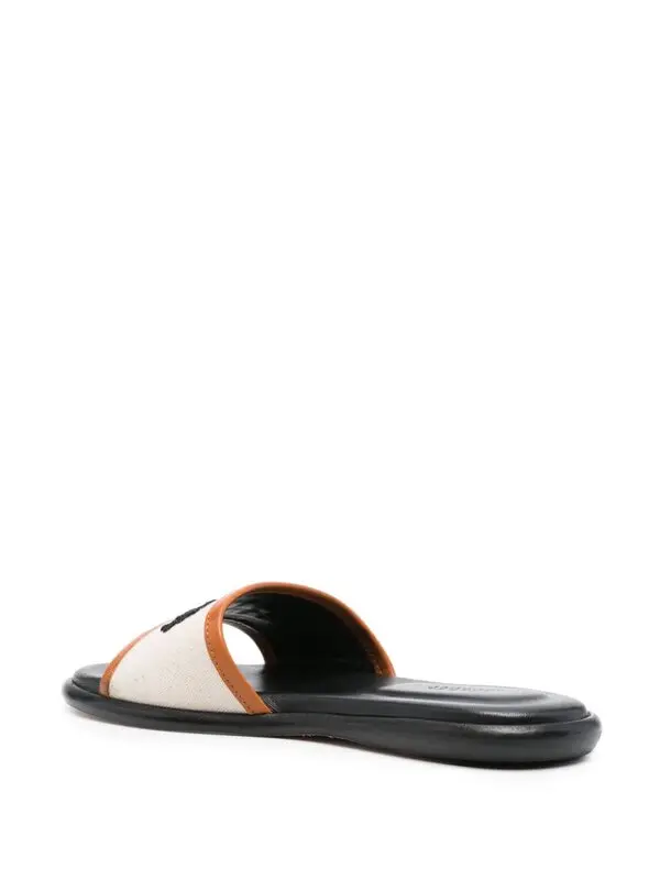 Isabel Marant Étoile Vikee Logo Flat Sandals - Leather Brown