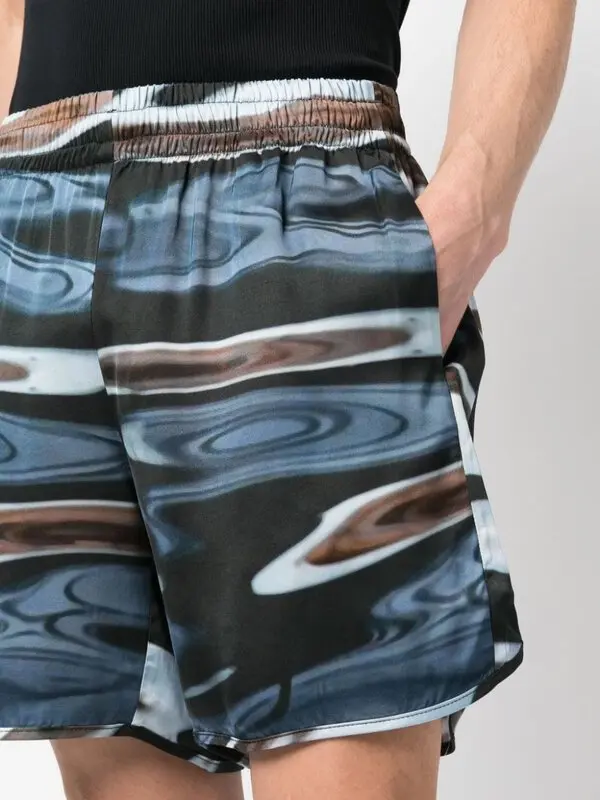 BLUE SKY INN Printed Track Shorts - Clear Blue