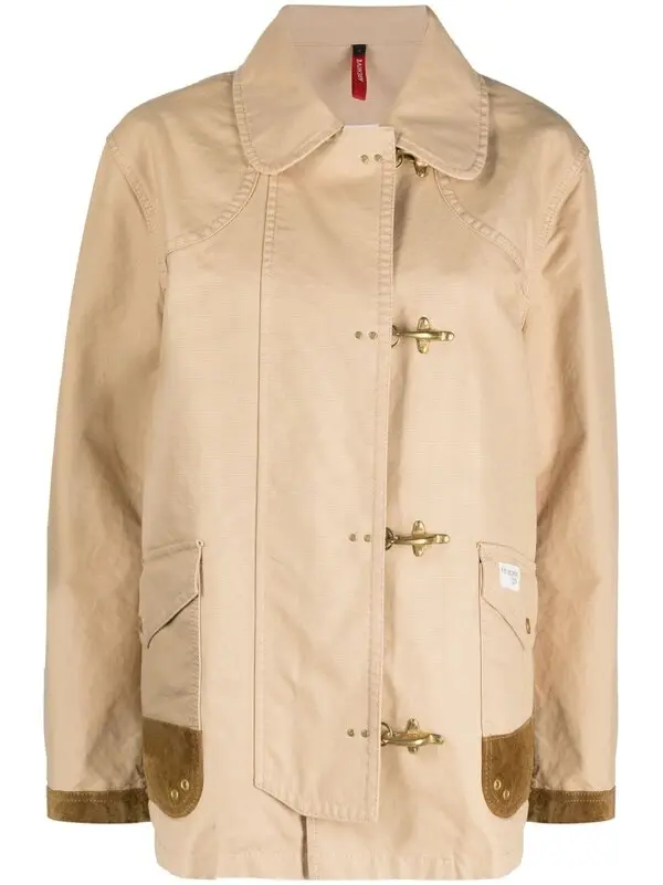 FAY Cotton Shirt Jacket With Cargo Pockets - Beige
