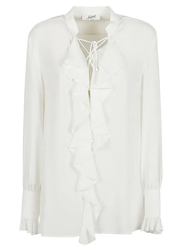 Seafarer Milly Ruched Shirt - White