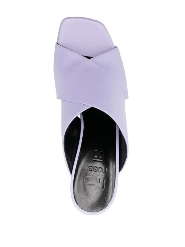 SERGIO ROSSI 130mm Leather Heel Mules - Lilac