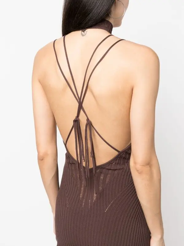 andreadamo ribbed knit midi dress Cut-out Ribbed Knit Midi Dress