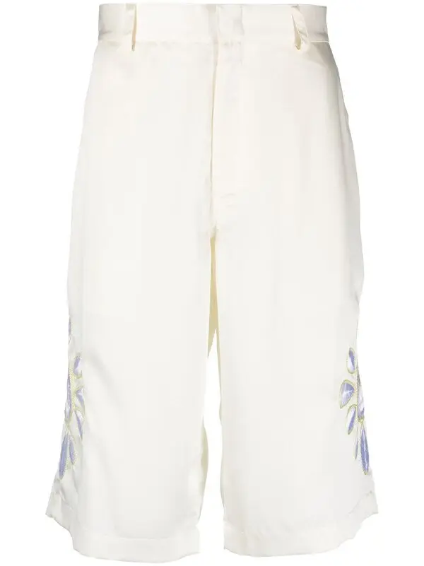 BLUEMARBLE Embroidered Satin Shorts - White
