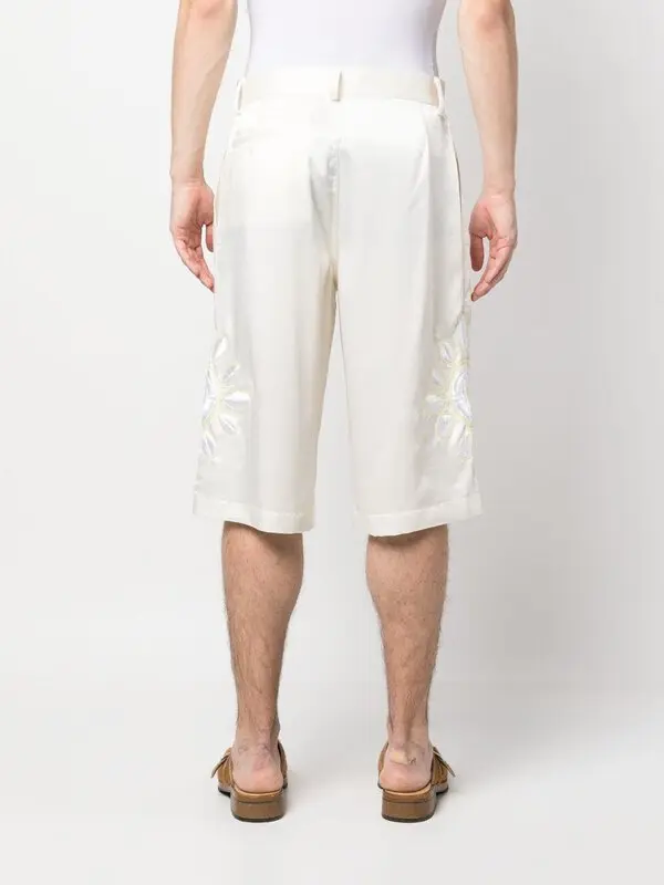 BLUEMARBLE Embroidered Satin Shorts - White