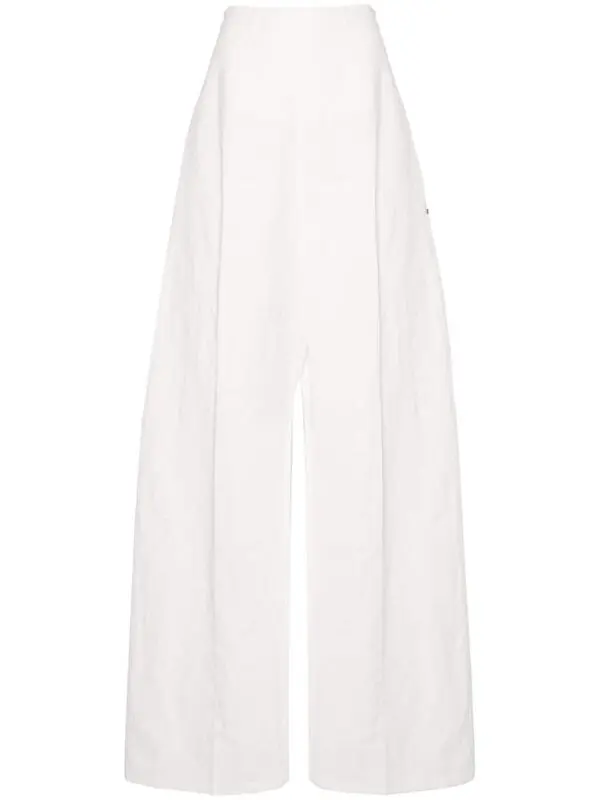 Sportmax Linen And Cotton Blend Wide Leg Trousers - White