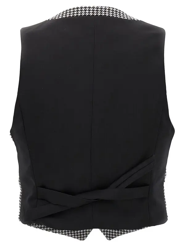 Alexandre Vauthier Houndstooth Waistcoat - White/black