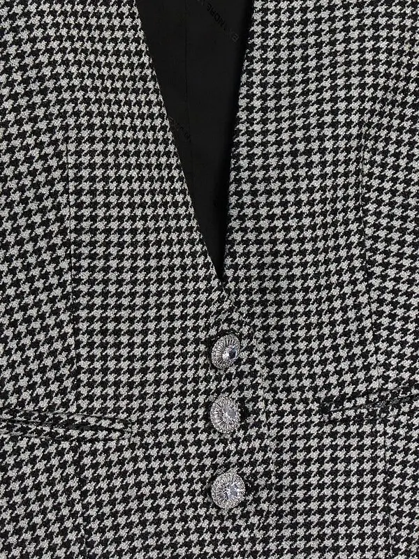 Alexandre Vauthier Houndstooth Waistcoat - White/black