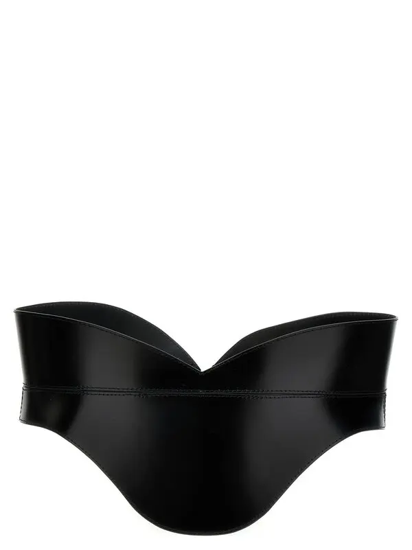 Alexander McQueen Leather Corset Belt - Black