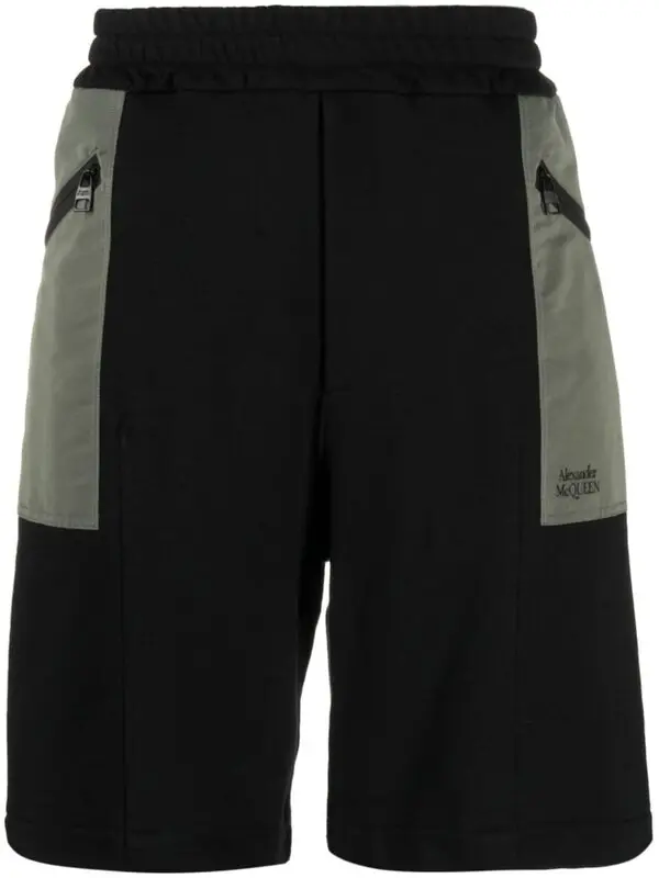 Alexander McQueen Two-tone Organic Cotton Shorts