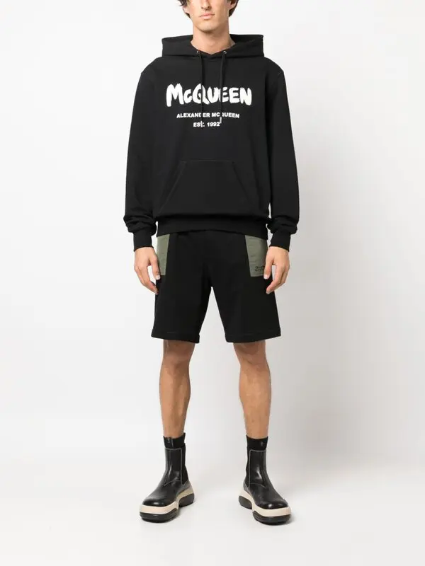 Alexander McQueen Two-tone Organic Cotton Shorts