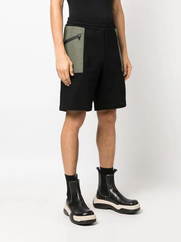 Alexander McQueen Two-tone Organic Cotton Shorts