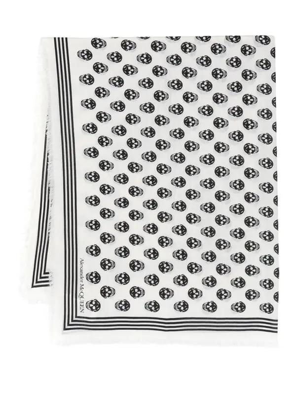Alexander McQueen Alexander Mc Queen Skull Wool Scarf - White