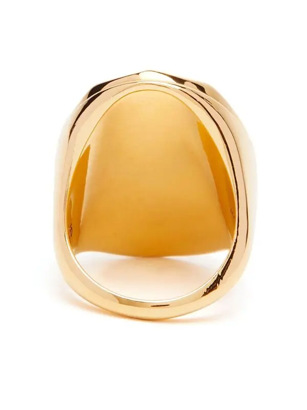 Alexander McQueen Faceted Stone Logo Ring