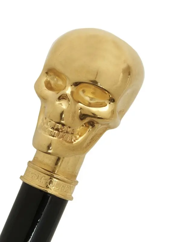 Alexander Mcqueen Skull' Walking Stick In Black - 18% Off