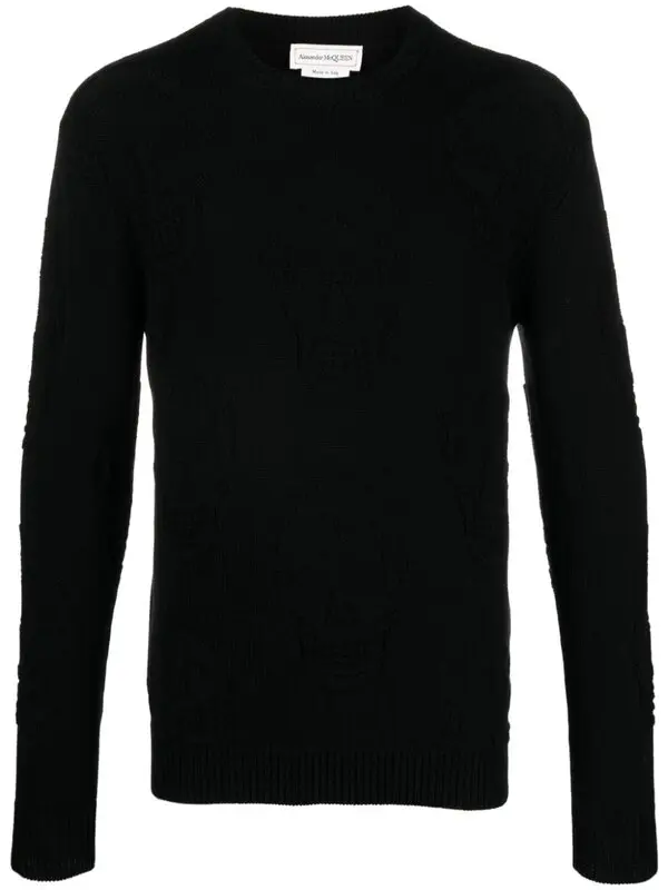 Alexander McQueen Skull Knitted Jumper - Black