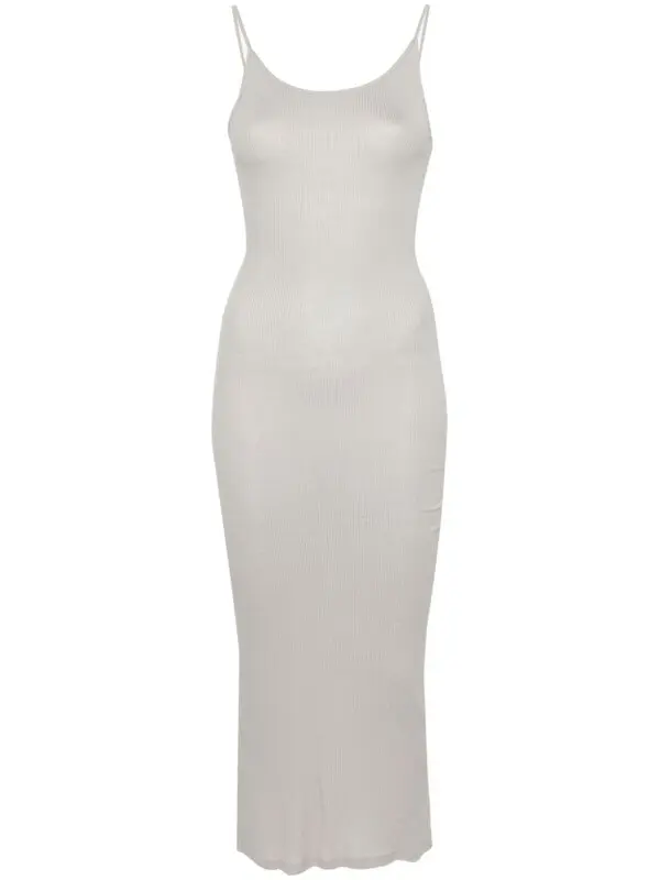 Majestic International Ribbed Viscose Long Dress