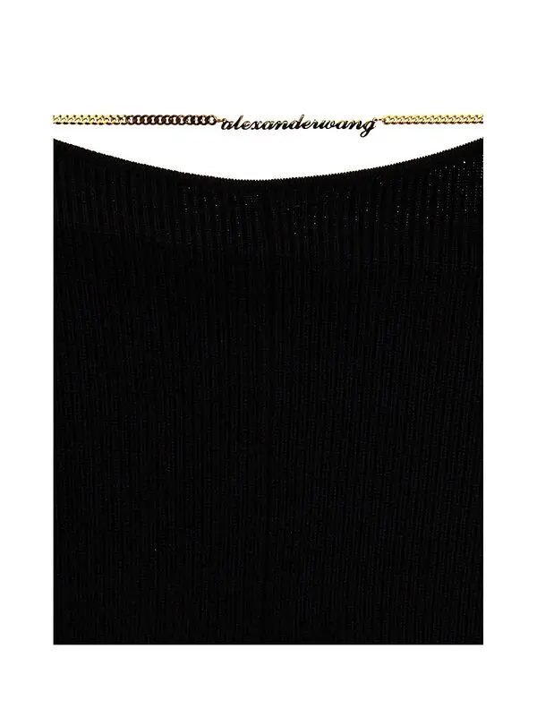 パンツ Alexander Wang 'Gold Nameplate Chain' pants Alexander Wang Gold Nameplate Chain Pants In Black - 29% Off