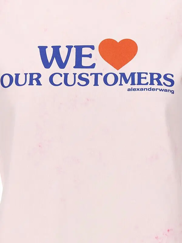 Alexander Wang We Love Our Customers' T-Shirt In Pink - 14