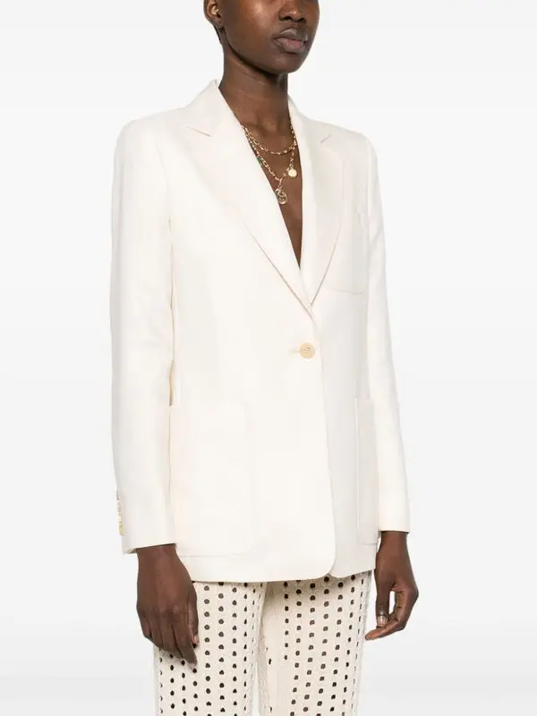 Max Mara Linen Single Breasted Blazer Jacket