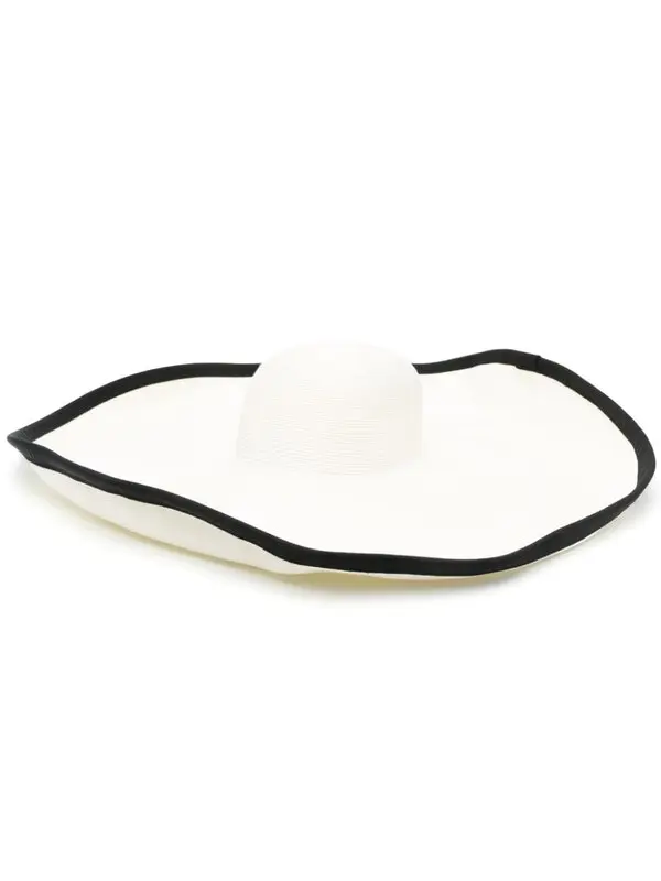 Max Mara Contrast-trim Straw Hat - White