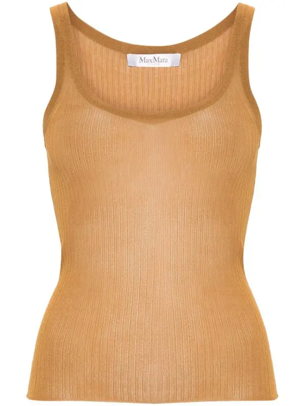 Max Mara Silk Tank Top - Leather Brown