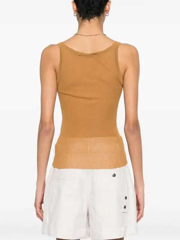 Max Mara Silk Tank Top - Leather Brown