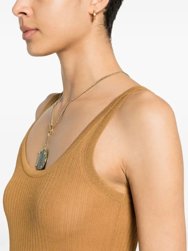 Max Mara Silk Tank Top - Leather Brown
