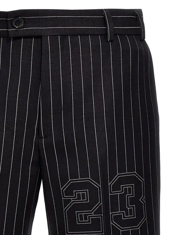 Off White Off-white '23 Pinstripes' Trousers - Blue