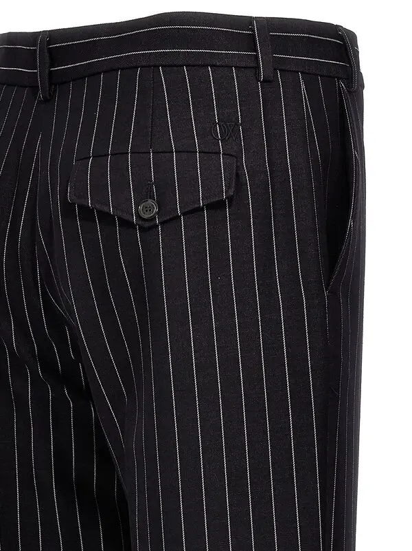 Off White Off-white '23 Pinstripes' Trousers - Blue