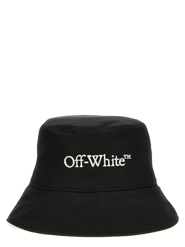Off White Bookish' Bucket Hat - White/black