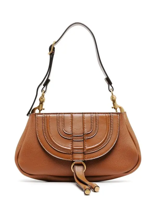 Chloé Marcie Leather Shoulder Bag - Leather Brown