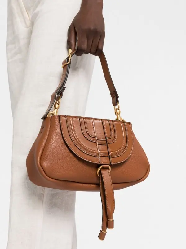 Chloé Marcie Leather Shoulder Bag - Leather Brown