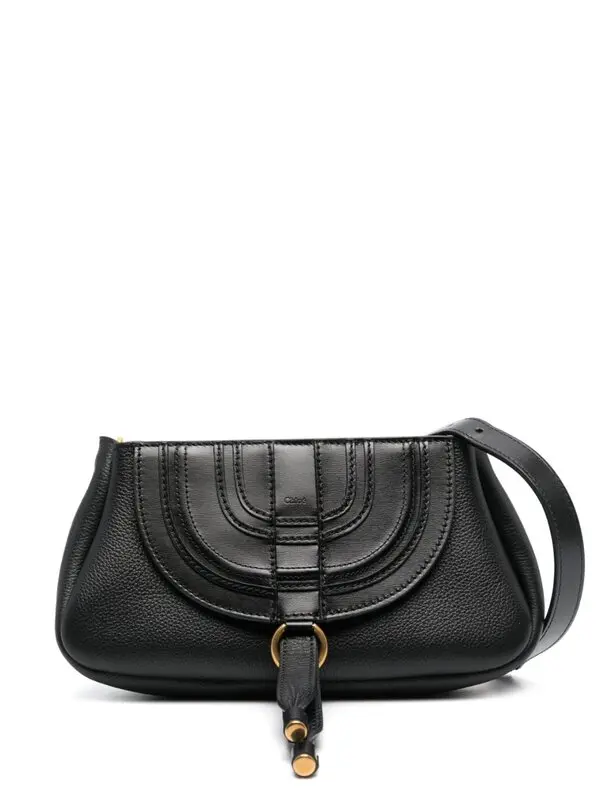 Chloé Marcie Leather Shoulder Bag - Black