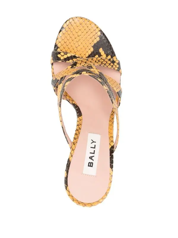 Bally Carolyn Snakeskin-print Leather Mules - Yellow