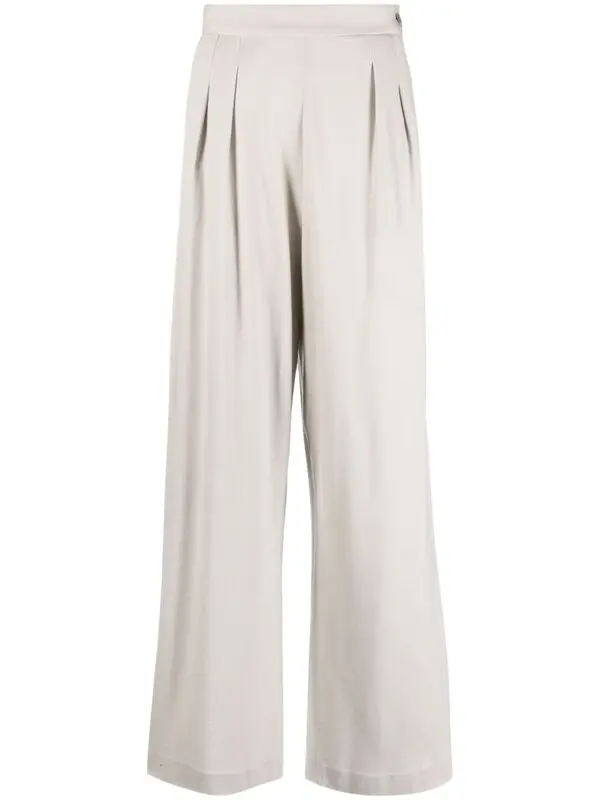 Fabiana Filippi Pleated Wide Leg Wool Trousers - White