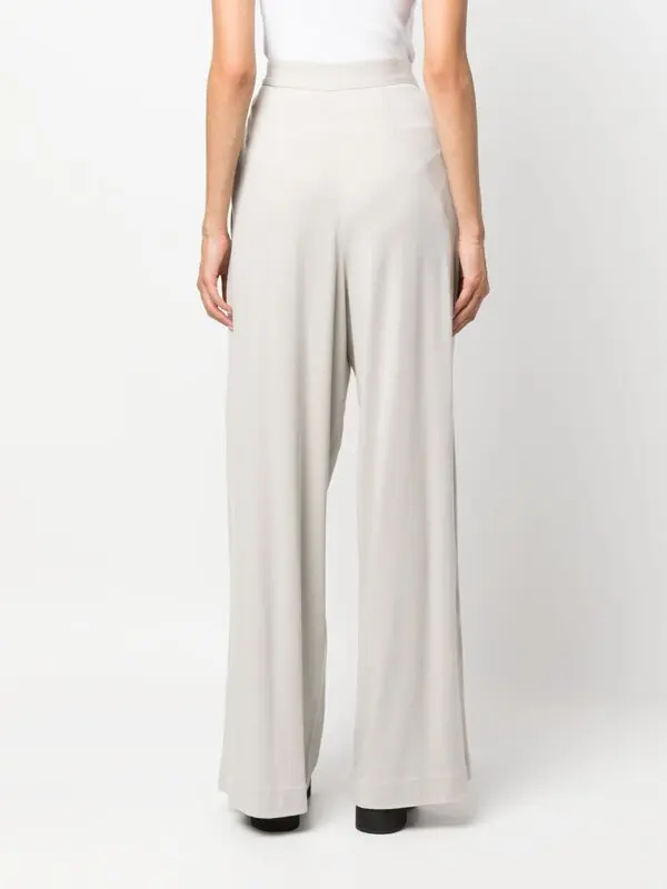 Fabiana Filippi Pleated Wide Leg Wool Trousers - White