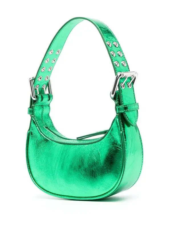By Far Mini Soho Metallic Leather Shoulder Bag