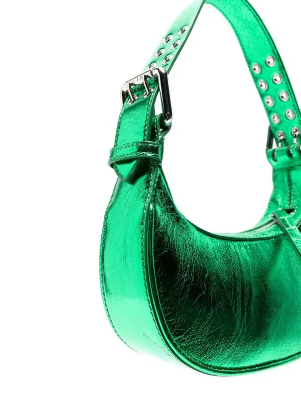 By Far Mini Soho Metallic Leather Shoulder Bag