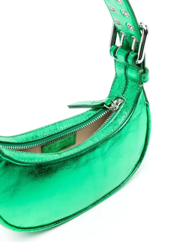 By Far Mini Soho Metallic Leather Shoulder Bag
