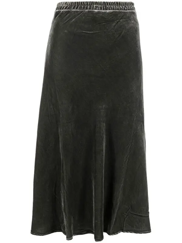Gold Hawk Velvet Maxi Skirt - Grey