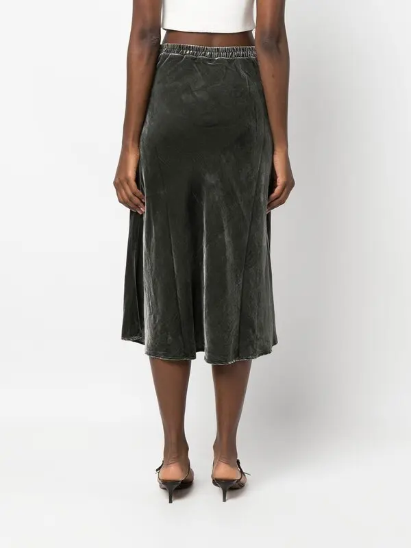 Gold Hawk Velvet Maxi Skirt - Grey