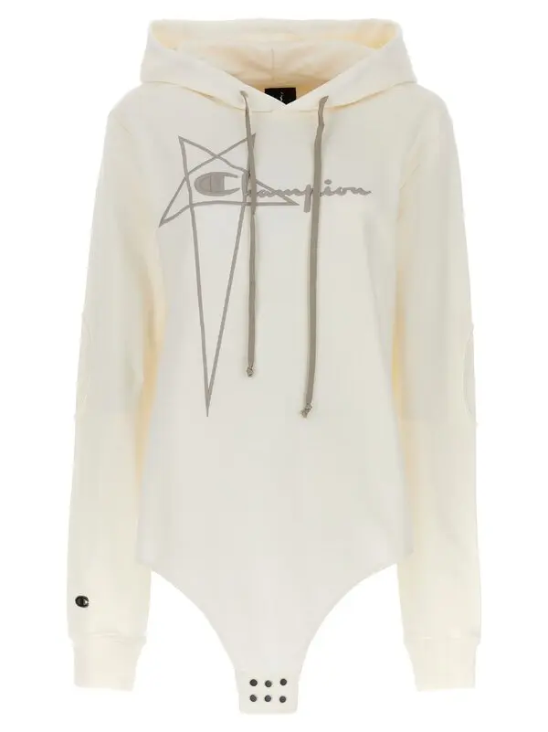 Rick Owens Hooded Bodysuit - White